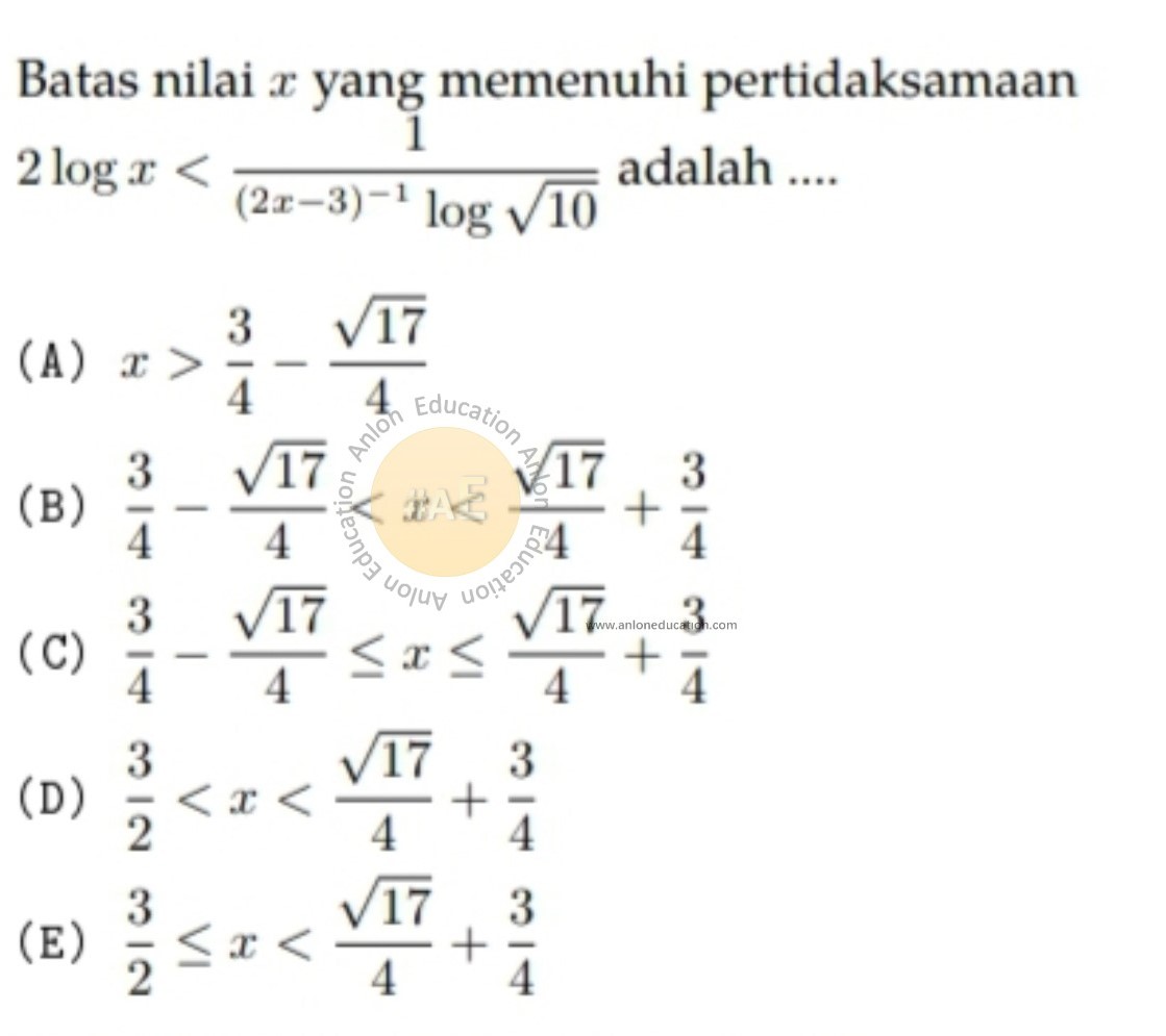 Bank Soal Logaritma Simak UI Matematika IPA Saintek - ANLON EDUCATION